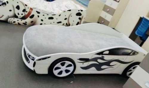Кровать машина детская Турбо с матрацом