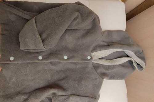 Теплый флисовый костюмчик (поддева), размер 68