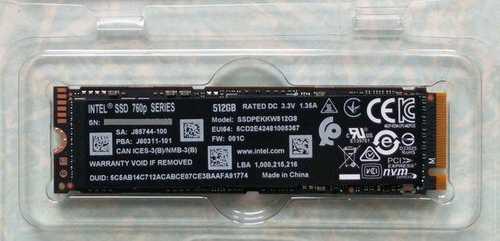 SSD M2 Intel 760p 512Gb (на гарантии)