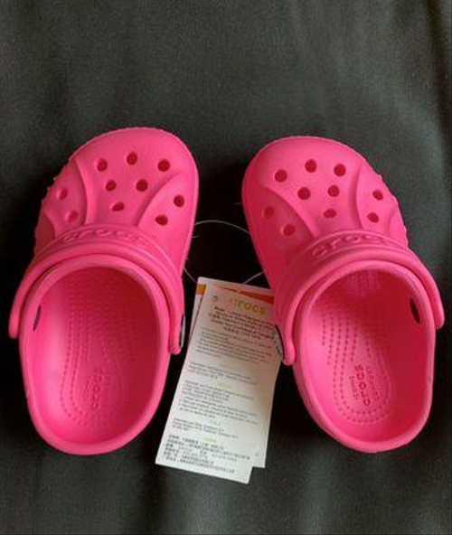 Детские розовые сабо crocs Kids' Baya Clog