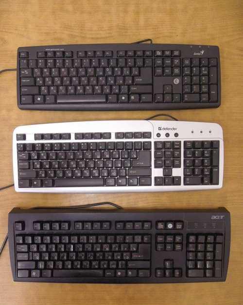 6 б/у клавиатур в рабочем состоянии (PS/2 и USB)