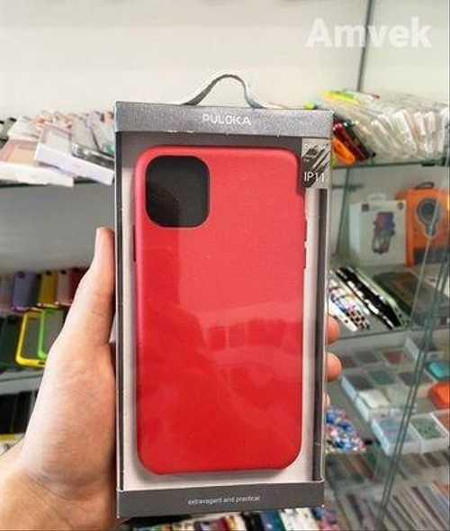 Чехол на iPhone 11 "Puloka" (Кожаный) Красный