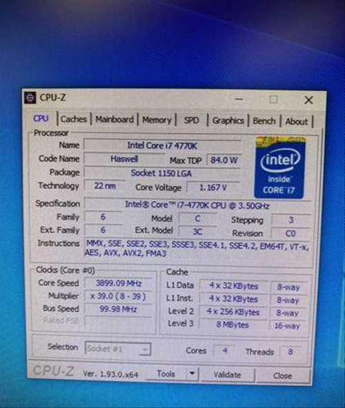 Процессор intel core i7 4770K s1150 Haswell