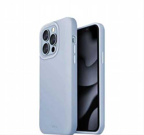 Чехол iPhone 13 Pro Max Uniq Lino MagSafe Blue