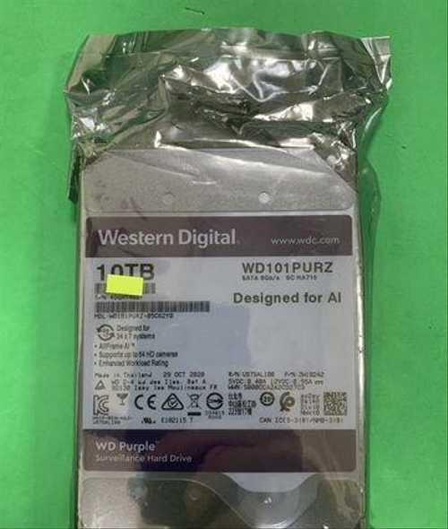 Western Digital Purple 10tb WD101purz, NEW нал/б