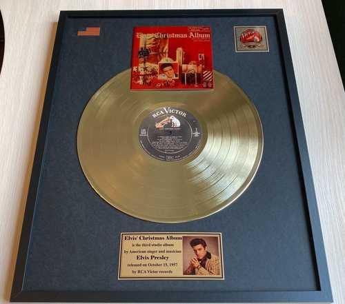 Elvis Presley Christmas Album Золотой винил в раме