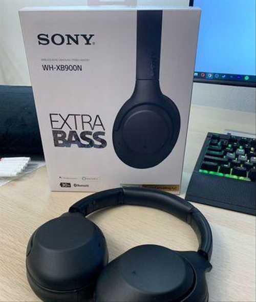 Наушники Sony WH-XB900N Bluetooth, шумодав, провод