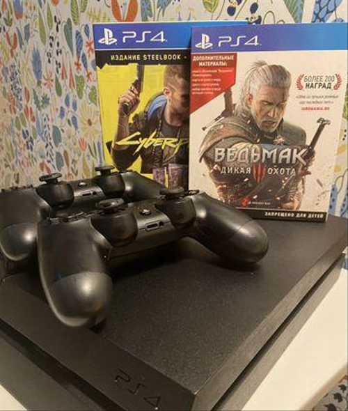 Sony PS4 500gb + Ведьмак + Cyberpunk Steelbook edi