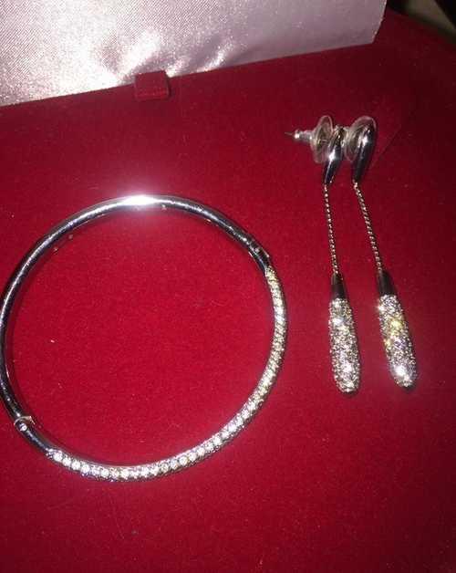Набор Swarovski браслет+серьги