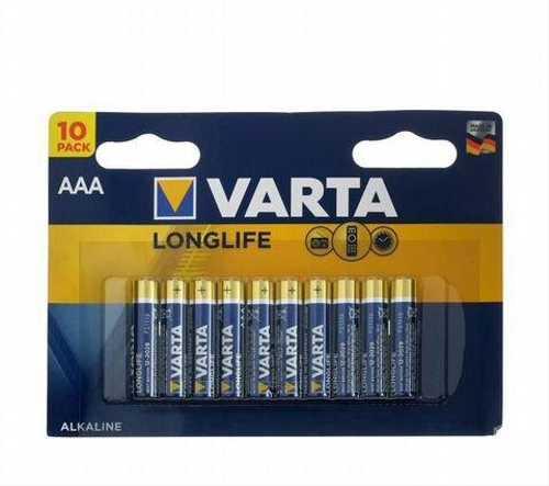 Батарейка алкалиновая Varta LongLife, AAA, LR03-10BL, 1.5В, блистер, 10 шт