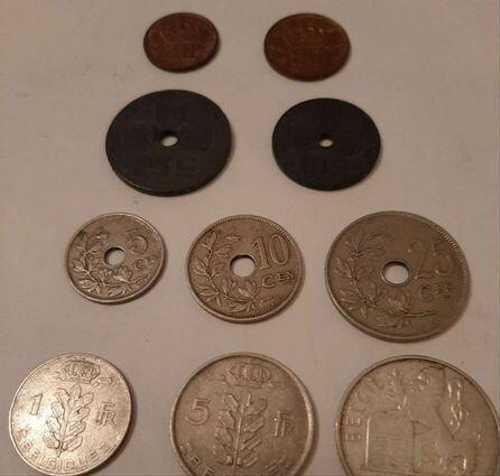 Монеты Бельгии, франки, сантимы, 18 шт