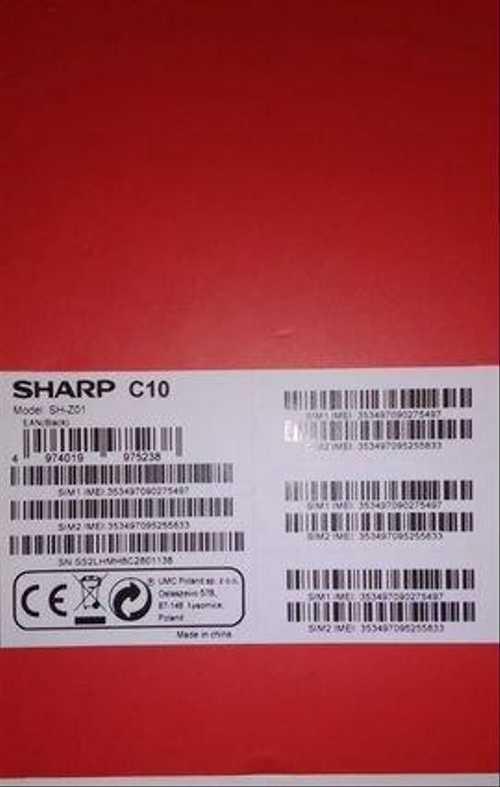 Смартфон Sharp Aquos C10, чёрный