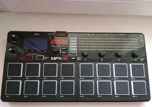 Akai MPX16 sample player, midi pad controller