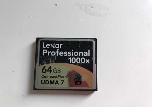 Карта памяти Lexar Professional 64Gb 1000x