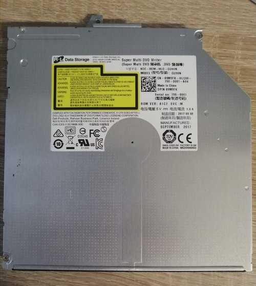 Dvd RW SATA привод для ноутбука, толщина 9,5 мм