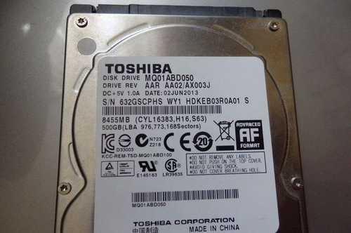 Жесткий диск Toshiba MQ01ABD050 500гб