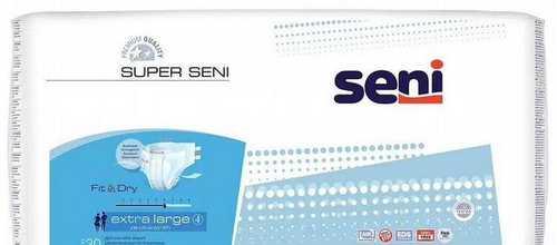 Подгузники Seni Super Extra Large XL 130-170см 30ш