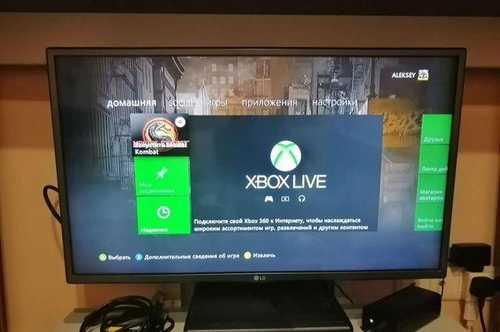 Xbox 360 slim не прошит (2 геймпада )