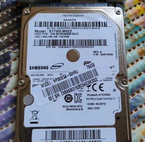 HDD 2.5" Seagate Samsung ST750LM022, 750гб