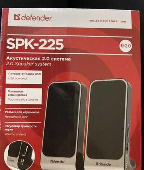 Колонки компьютерные Defender SPK-225. Колонки 2.0 Defender SPK-225. Колонки Defender SPK 225 (2x2w, питание от USB) <65220>. SPK 225 черный 5вт. Defender spk 225