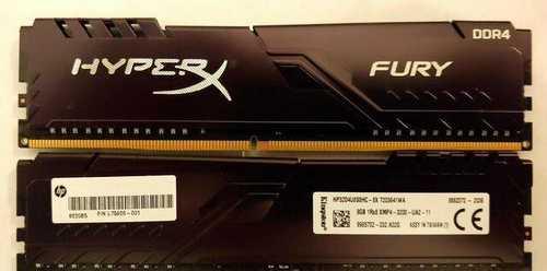 16GB 2 x 8 DDR4 3200Mhz Kingston HyperX Fury