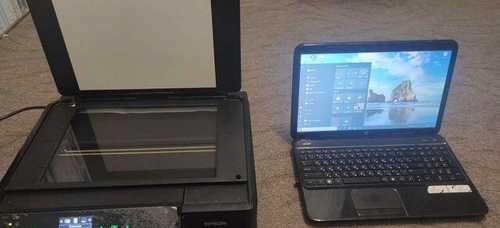 Ноутбук и принтер