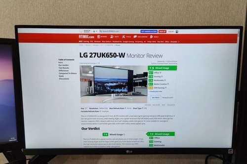 4k монитор LG 27UK650-W