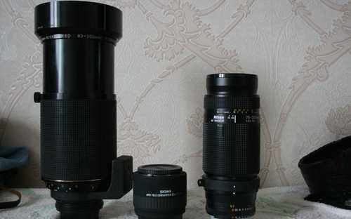 Объективы Nikon 80-200 / 2,8ED MF, 75-300 AF, и др