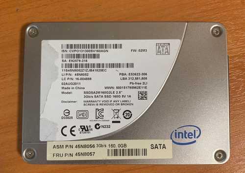 SSD Intel 160Гб