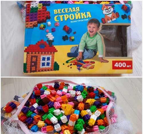 Конструктор веселая стройка блочный