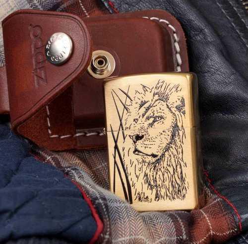 Zippo Зажигалка бензиновая Лев Proud Lion Brushed
