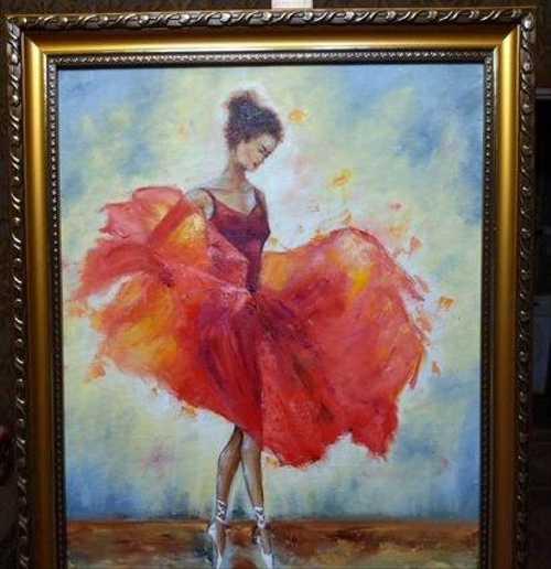 Картина маслом на холсте "Девушка в танце"