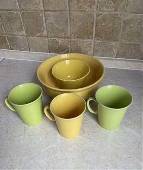 Посуда керамика цветная Румыния чашка блюдо ваза