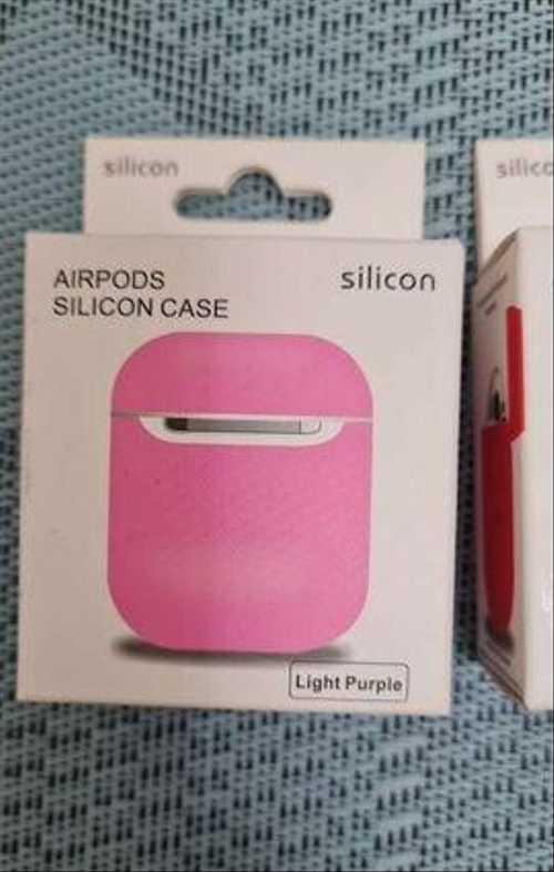 Airpods silicone case light purple чехол
