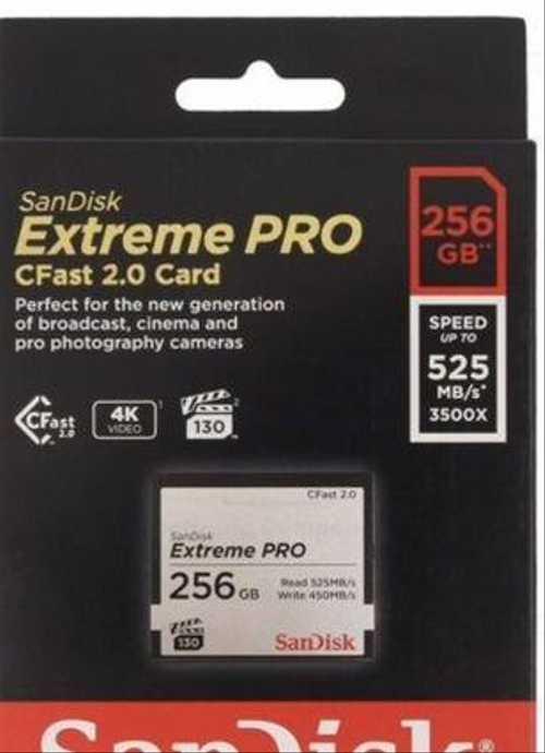 Sandisk extreme pro Cfast 2.0 256Gb новая в упаков