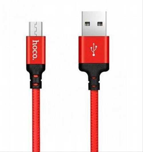 Кабель USB-Micro USB hoco X14 Times Speed 1м черный-красный