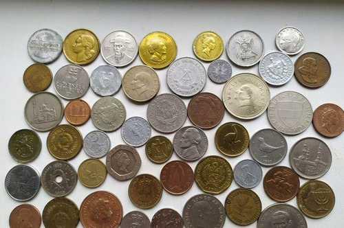 Монеты мира без повторов 50 шт