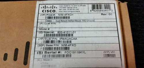 Модуль Cisco NIM-4FXO HE Китай/3шт/Новый