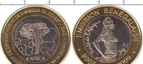 Монета Сенегал 6000 франков кфа редкая экзотика
