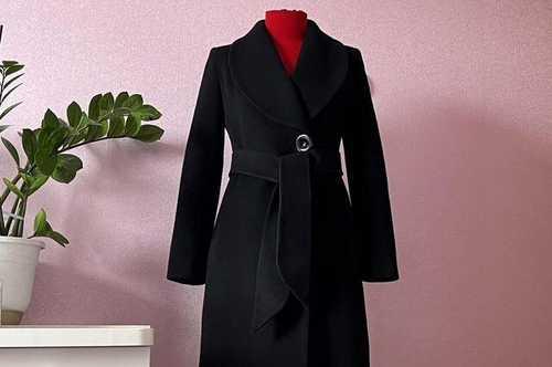 Классическое пальто женское черное 42 размер