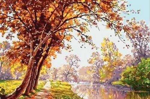 Картины по номерам Paintboy "Осенний лес у реки"