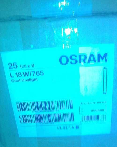 Лампы люминесцентные двухцокольные osram L18W/765