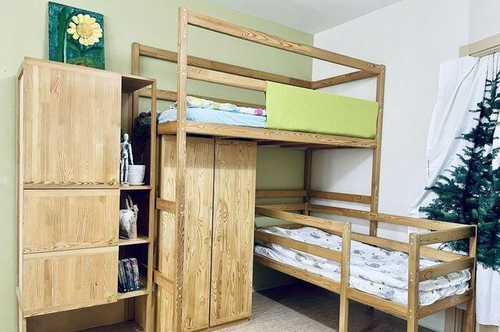 Мебель для детской массив: кровати, шкаф, стеллаж