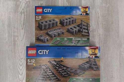 Комплект Lego Стрелки рельсы 60238+60205