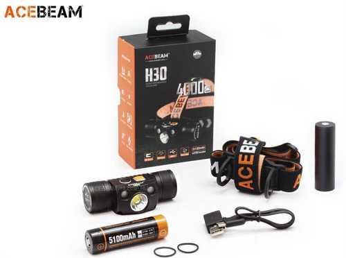 Сверхмощный налобный фонарь Acebeam H30 R+UV