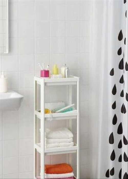 Стеллаж IKEA белый в ванную vesken вескен икеа