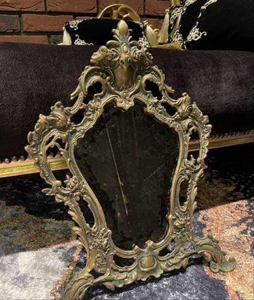 Зеркало старинное в бронзовой раме