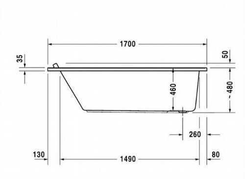 Ванна акриловая duravit starck 170 70