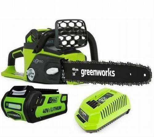 Пила цепная аккумуляторная G-MAX 40V greenworks GD