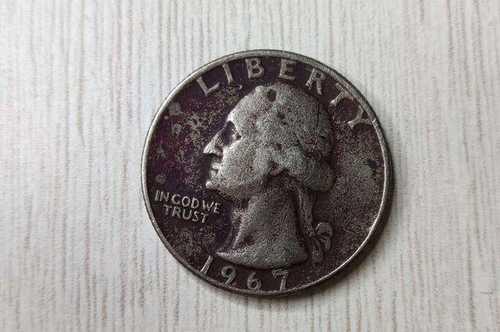 Монета, Quarter Dollar Liberty 1967 года